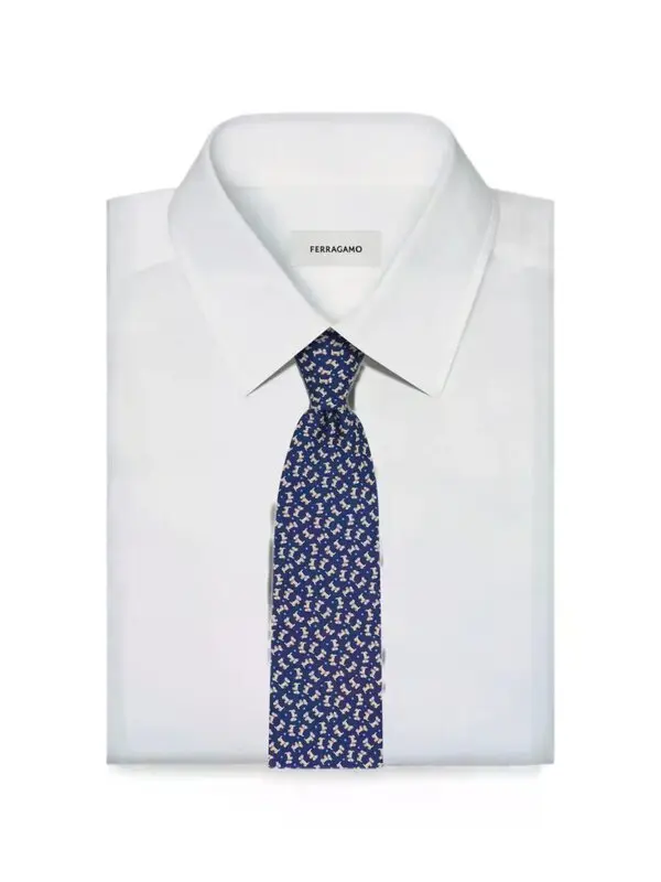 FERRAGAMO Charlie Print Silk Tie