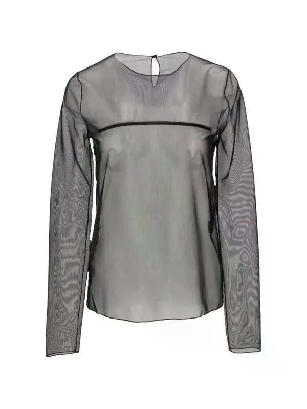 TOM FORD Sheer Long-sleeved Blouse - Black