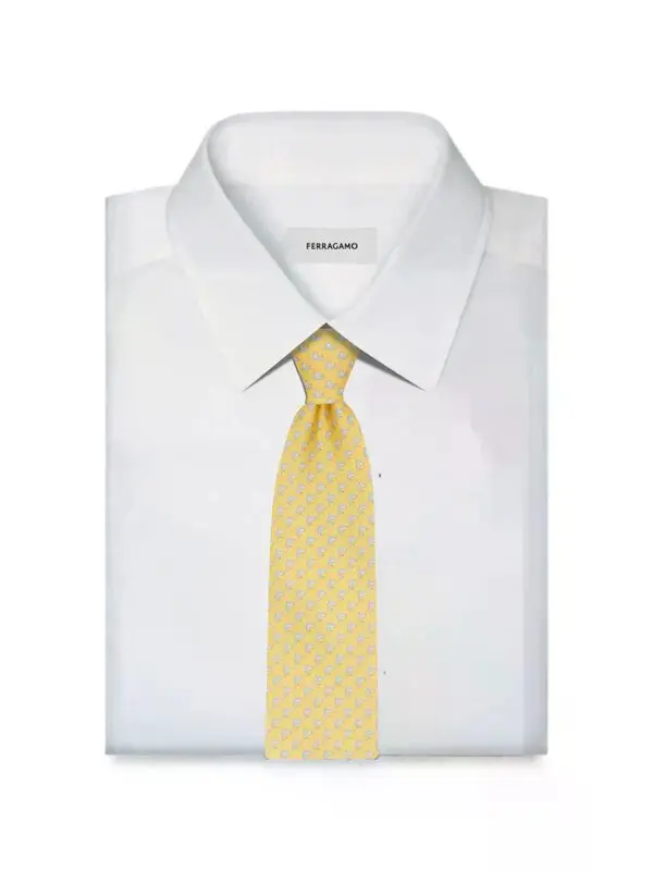 FERRAGAMO Silk Shark Print Neck Tie