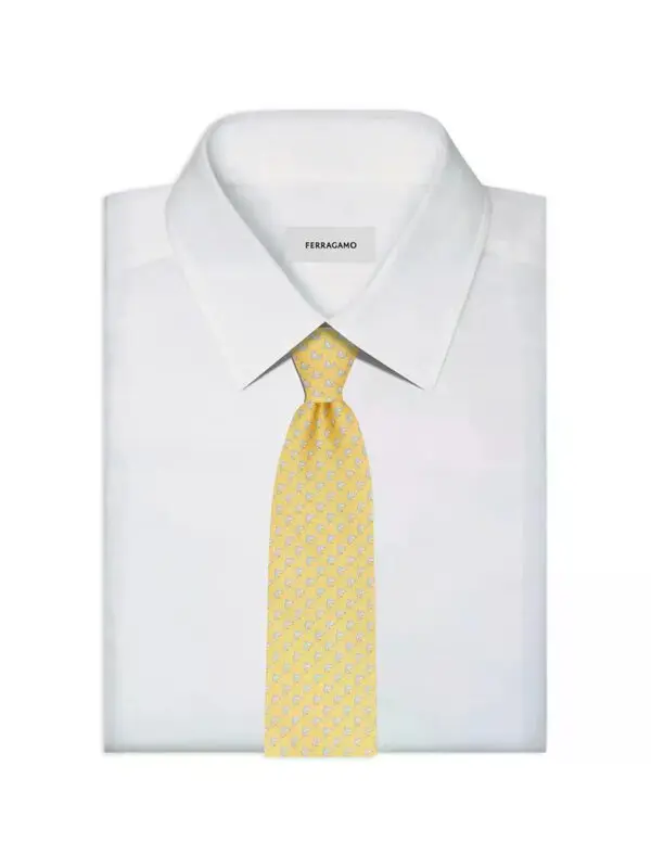 FERRAGAMO Silk Shark Print Neck Tie
