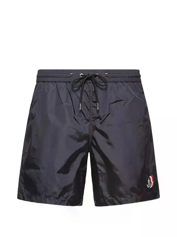 Moncler Logo-patch Drawstring Swim Shorts - Blue