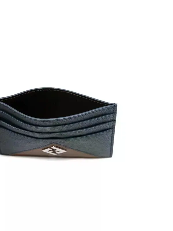 Fendi Logo-plaque Pebbled-leather Cardholder