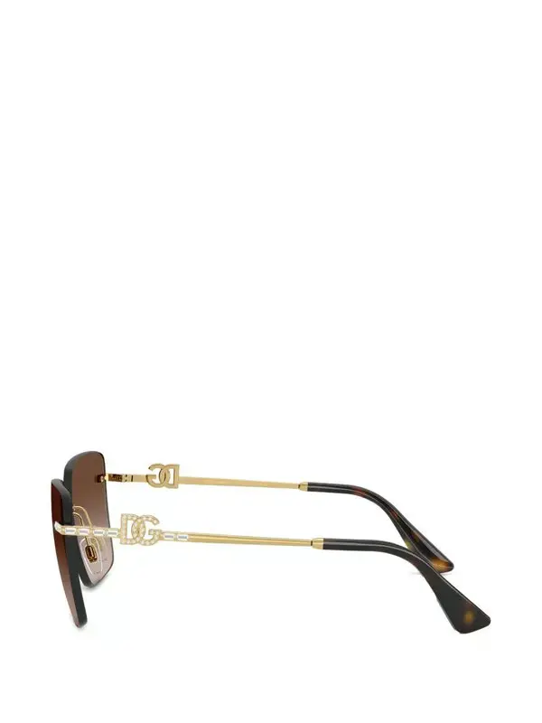 Dolce & Gabbana Crystal-embellished Dg Logo Sunglasses