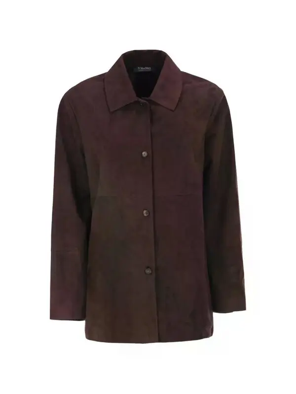 Max Mara Panelled Suede Jacket - Red