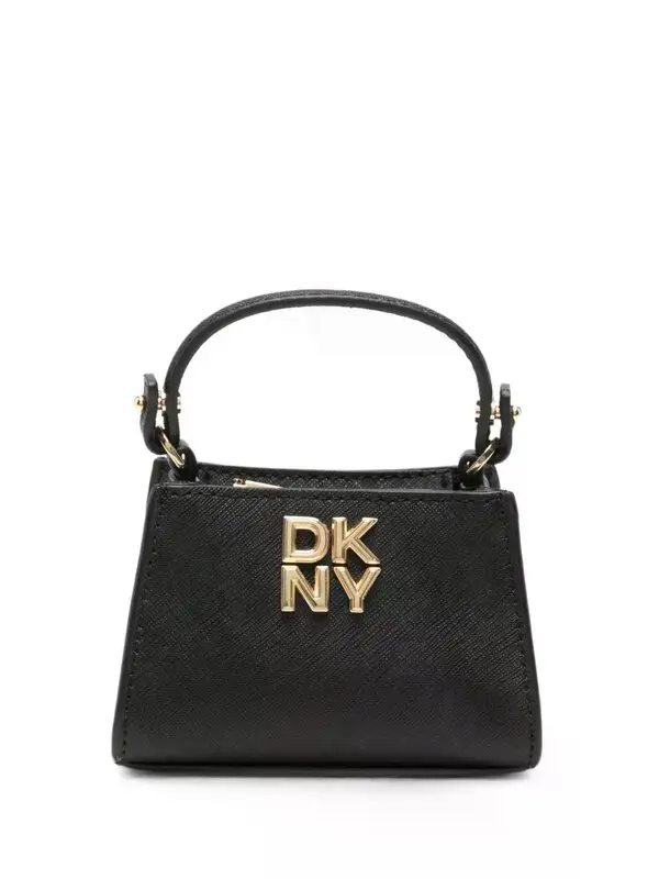 Dkny Micro Foster Logo-plaque Chain-link Mini Bag - Black