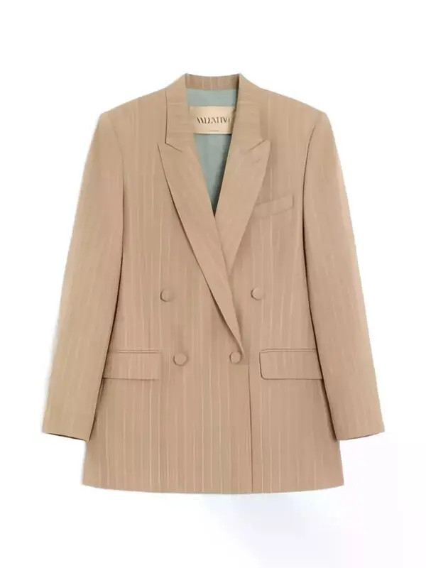 Valentino Garavani Pinstripe Double-breasted Blazer - Neutrals