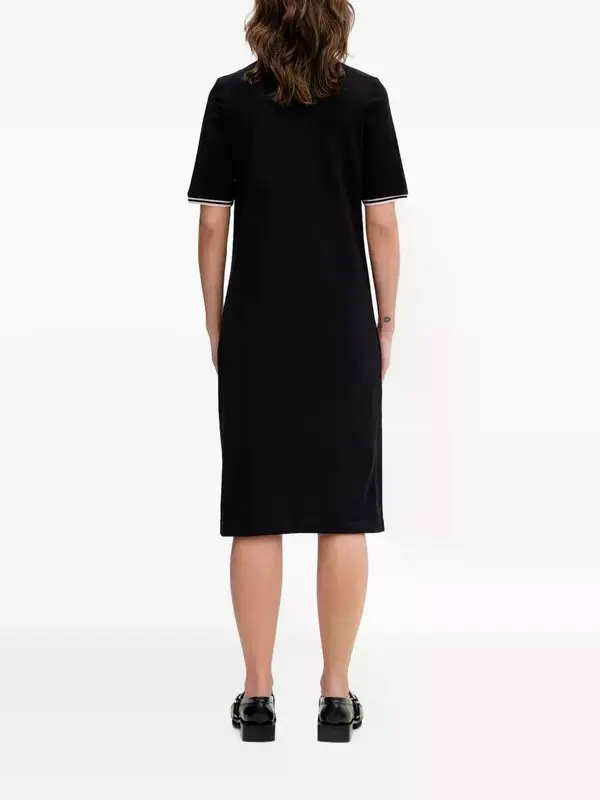 Fred Perry Cotton Piqué Midi Dress - Black