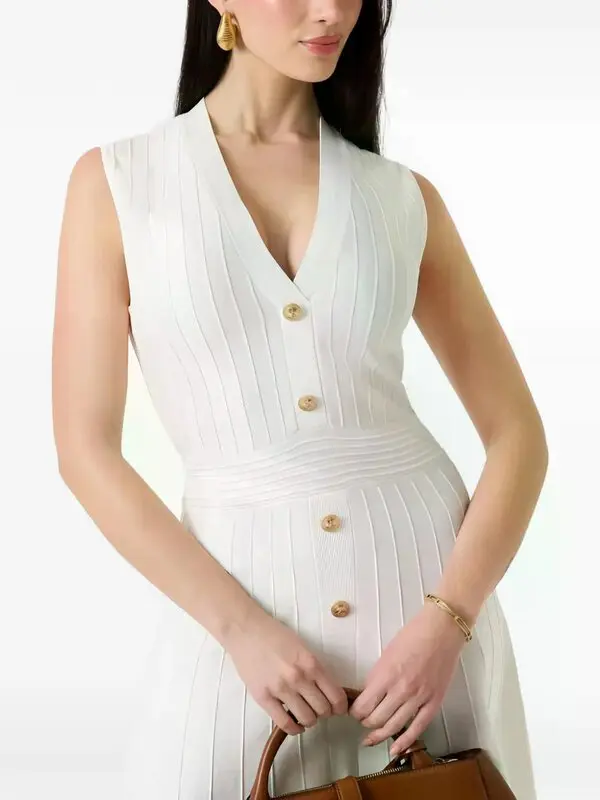 Guess Ribbed-knit Midi Dress - White