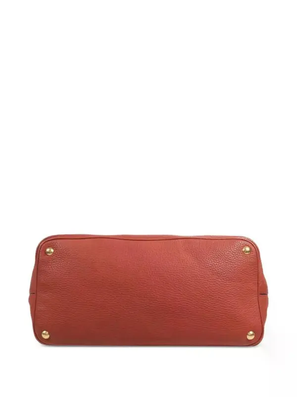 Prada Leather Tote Bag - Red