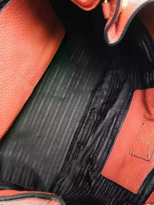 Prada Leather Tote Bag - Red