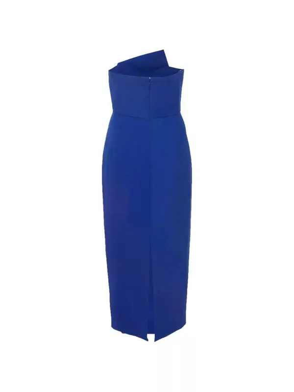 Roland Mouret Strapless Asymmetric Midi Dress