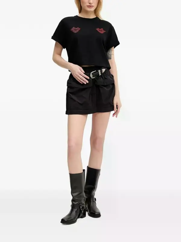 ANIYE BY Embellished Logo Crystal T-shirt