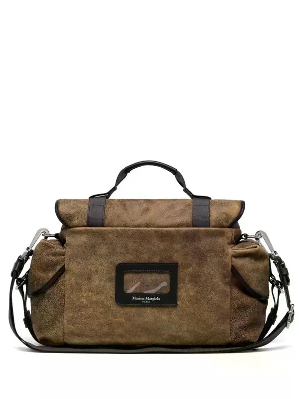 MAISON MARGIELA High-tech Crackle-leather Tote Bag - Brown