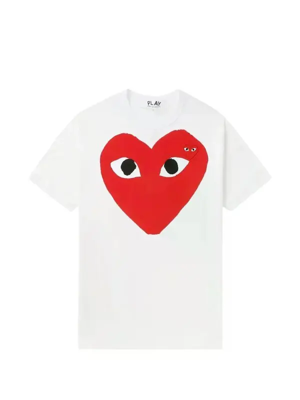 Play Comme Des Garcon Heart Logo Patch T-shirt - White