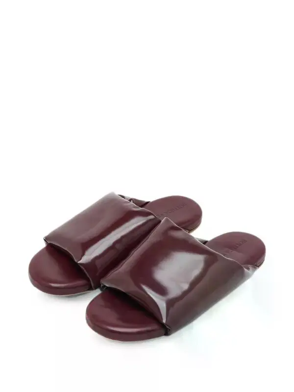 Bottega Veneta Burgundy Leather Slides