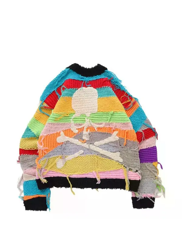 MASTERMIND WORLD Patchwork Distressed Cardigan