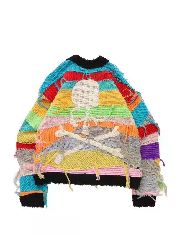 MASTERMIND WORLD Patchwork Distressed Cardigan