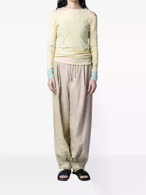 MULLER OF YOSHIOKUBO Cold-shoulder Long-sleeve Top