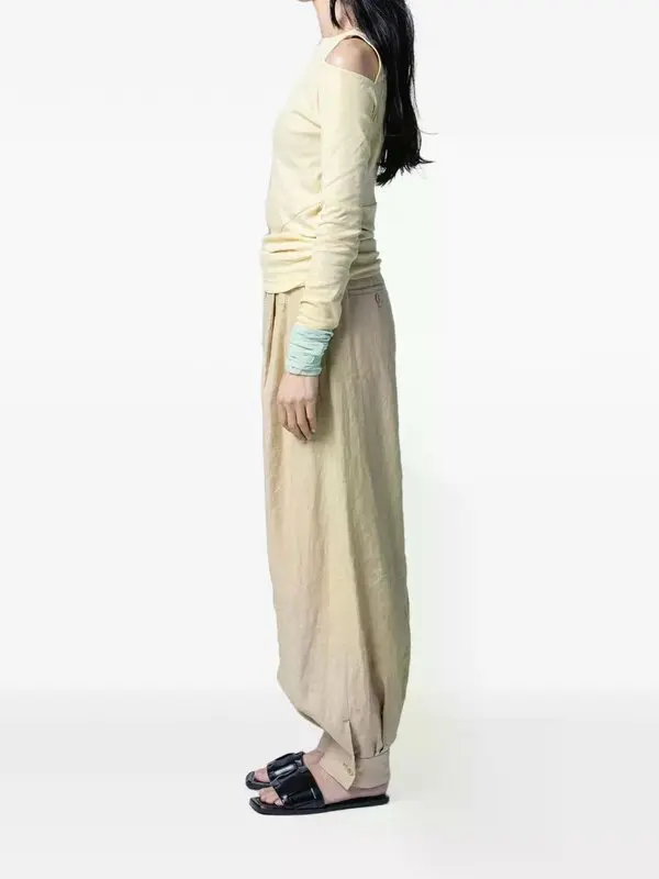 MULLER OF YOSHIOKUBO Cold-shoulder Long-sleeve Top