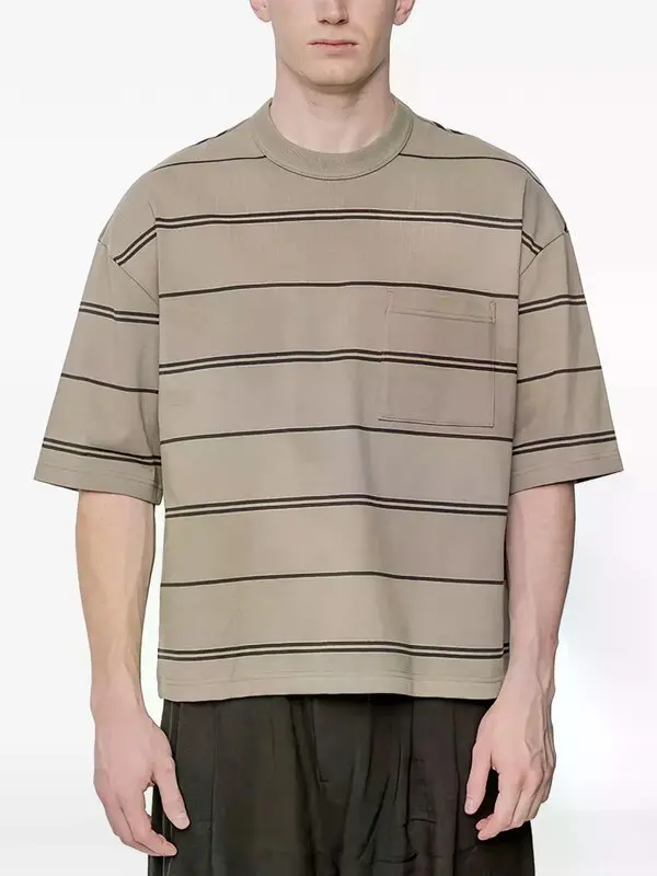Comme Des Garçons Striped Pocket T-shirt - Neutrals