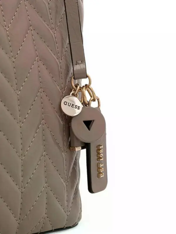 Guess Cheryl Chevron-quilted Chain-link Tote Bag