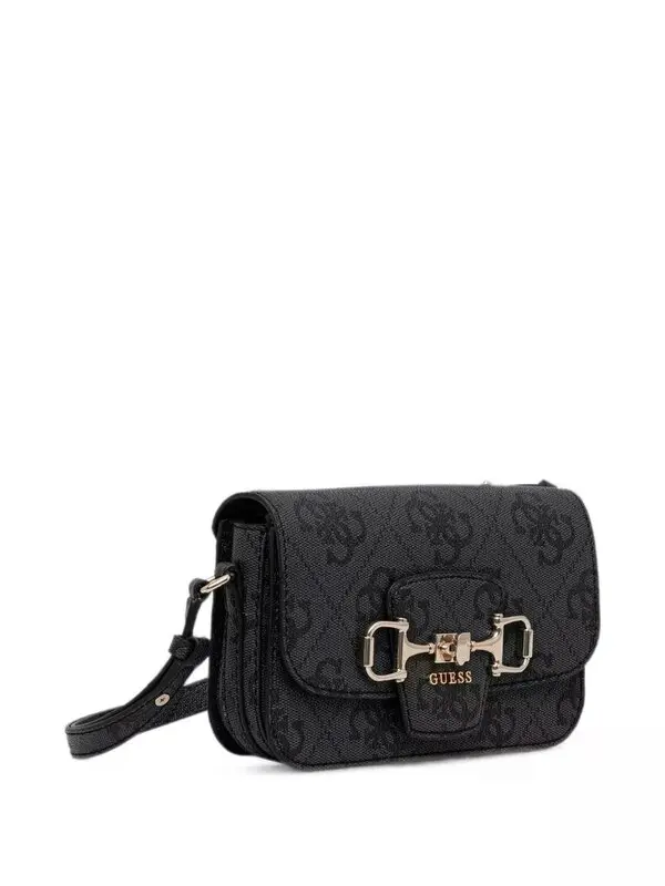 Guess Monogram Pattern Horsebit Detail Crossbody Bag