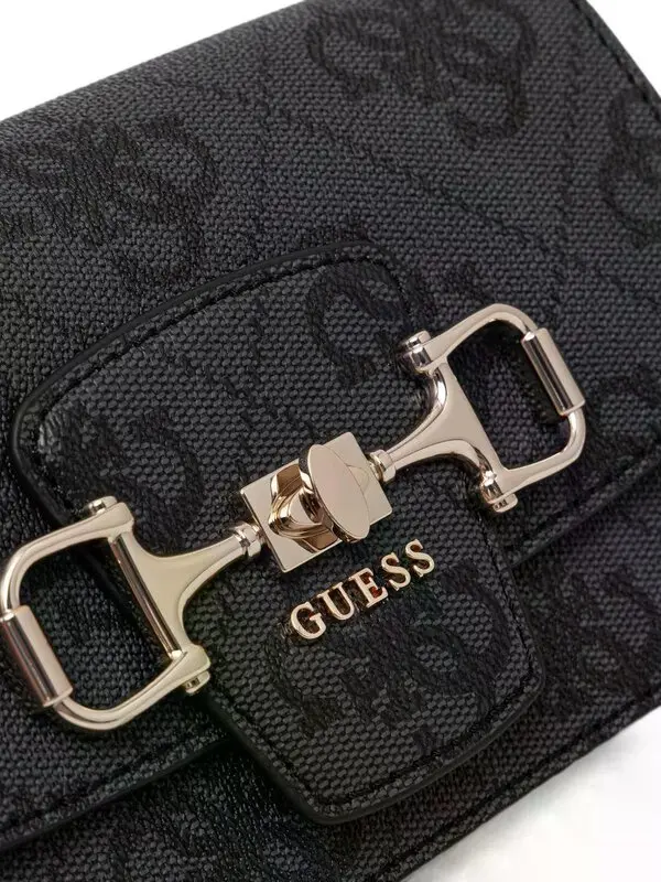 Guess Monogram Pattern Horsebit Detail Crossbody Bag