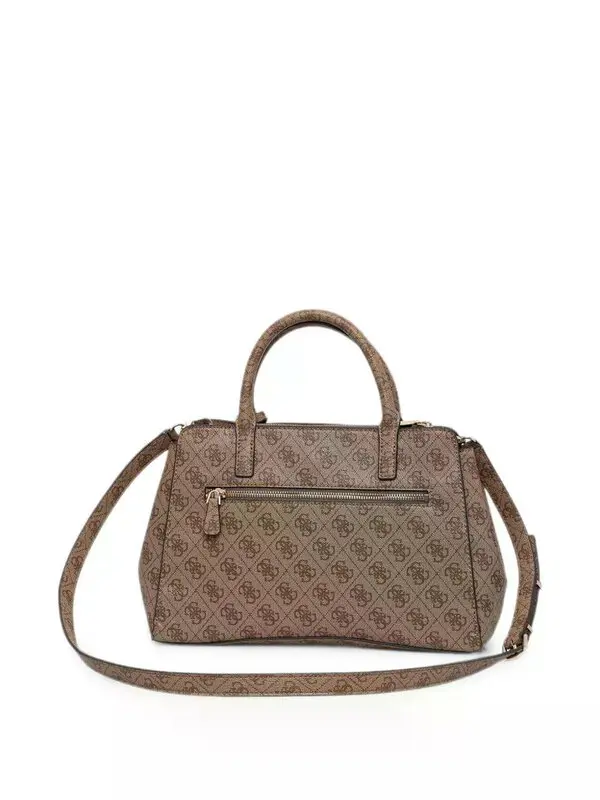 Guess Leona Monogram Tote Bag - Brown