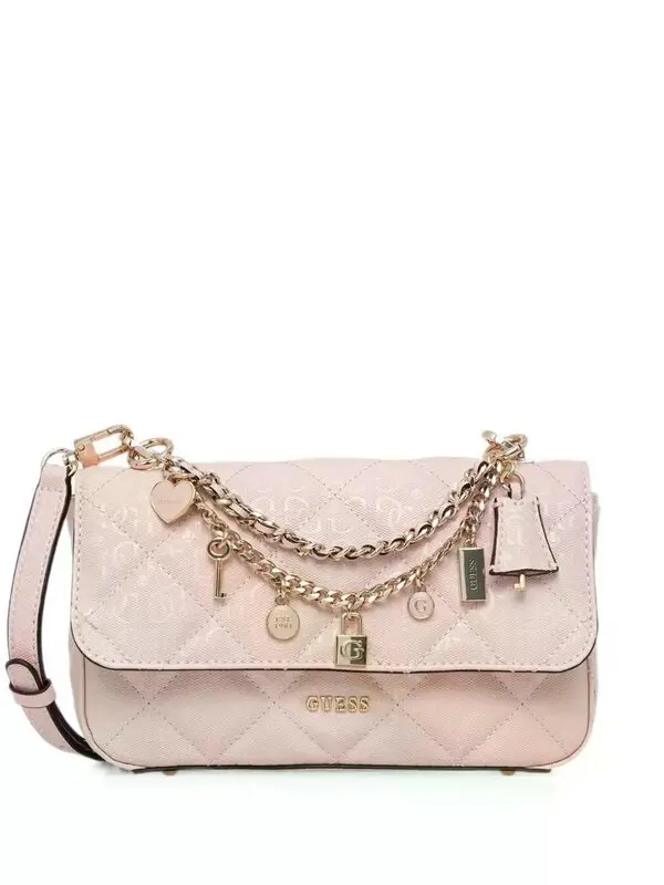 Guess Quilted Charm Embellished Shoulder Bag