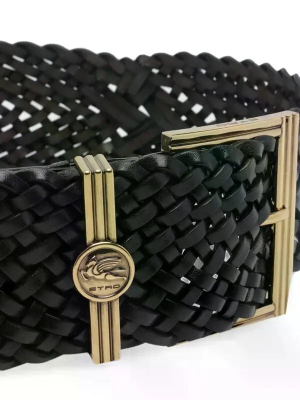 Etro Woven Coin-buckle Belt - Black