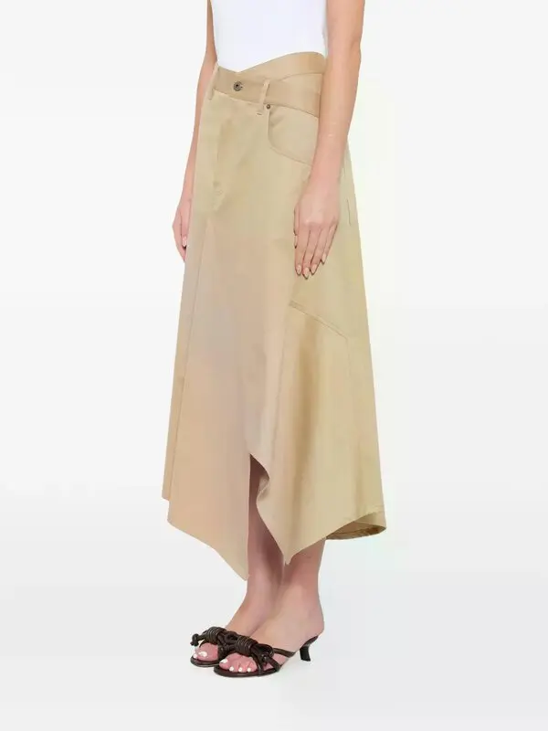 Loewe Asymmetric Hem Logo Patch Midi Skirt