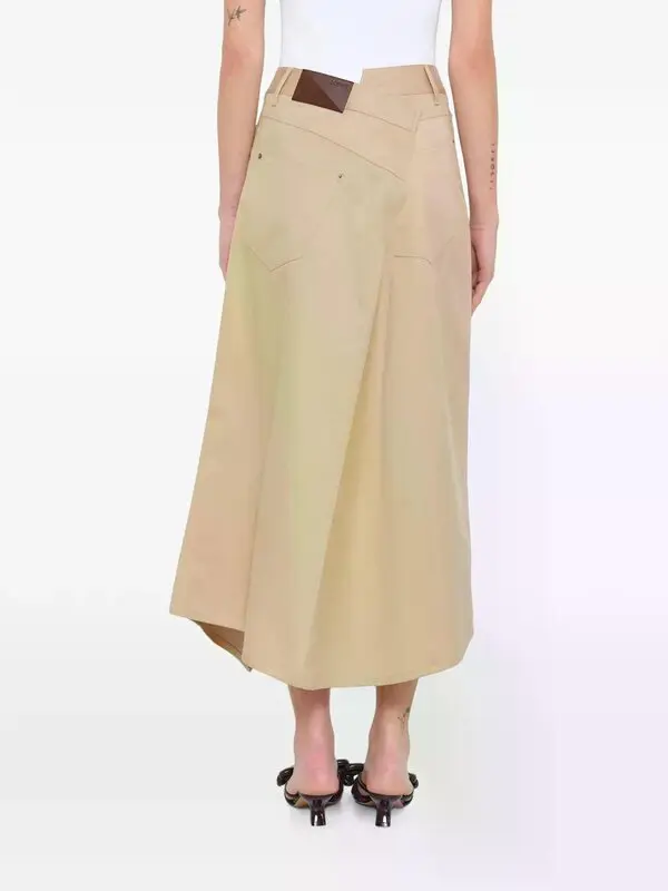 Loewe Asymmetric Hem Logo Patch Midi Skirt