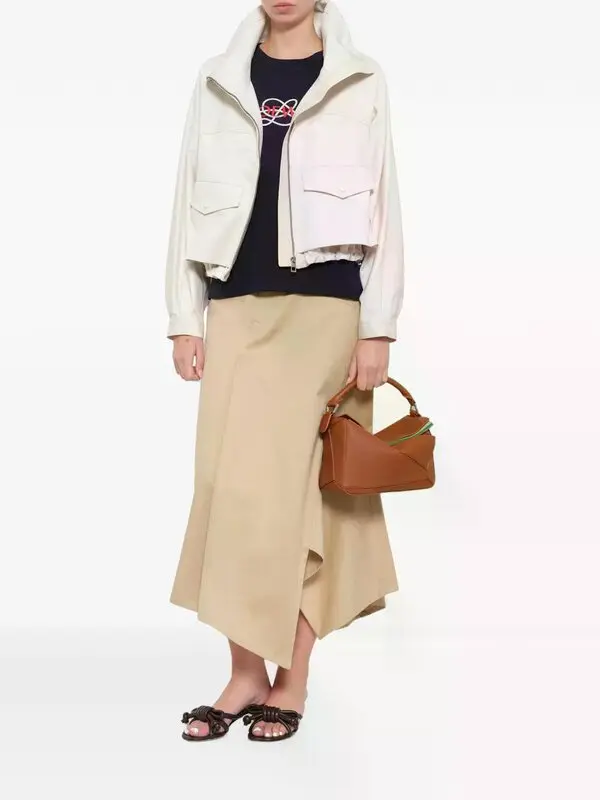 Loewe Asymmetric Hem Logo Patch Midi Skirt