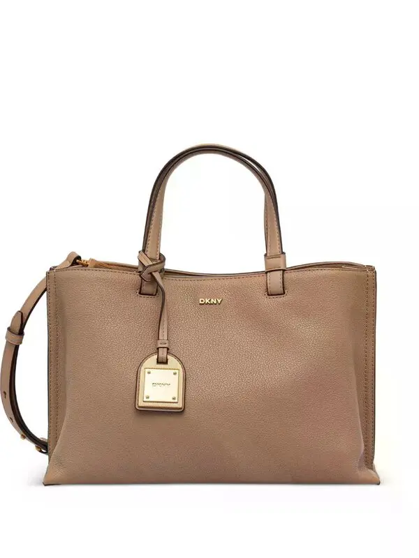 Dkny Alya Logo-plaque Tote Bag - Neutrals