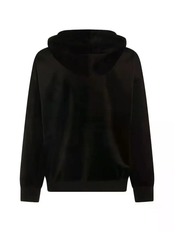 Y3 Logo-print Velvet Hoodie