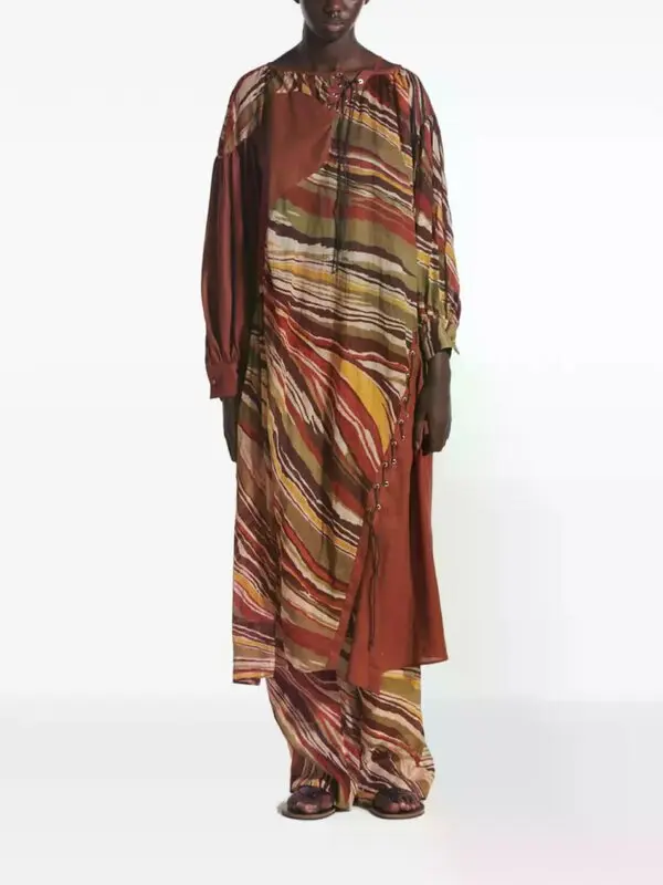 MULLER OF YOSHIOKUBO Asymmetric Midi Dress - Brown