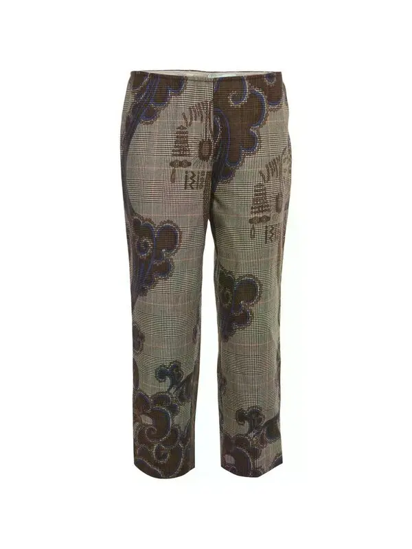 Emilio Pucci Plaid Wool Trousers - Brown