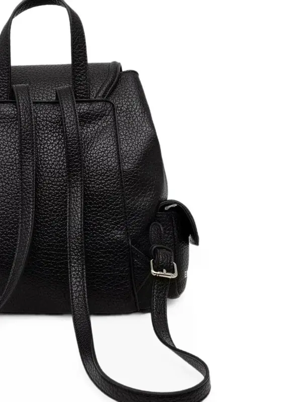 ERMANNO FIRENZE Pebbled Leather Logo Plaque Backpack