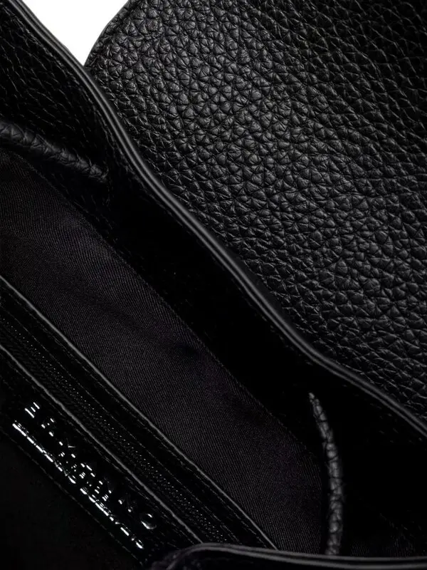 ERMANNO FIRENZE Pebbled Leather Logo Plaque Backpack