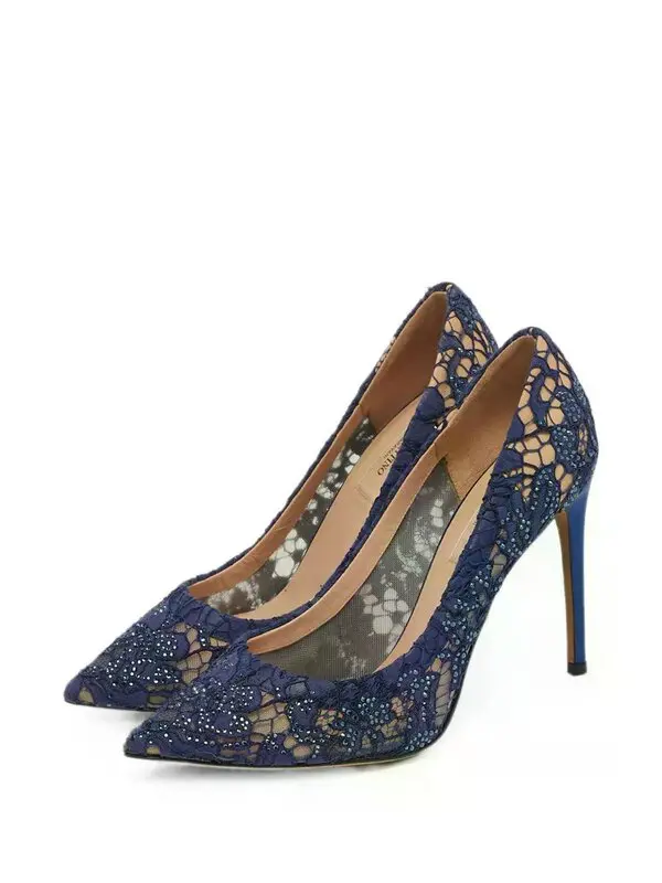 Valentino Garavani Embellished Lace Pumps
