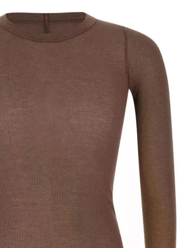 Rick Owens Rib Ls T Raw-cut T-shirt
