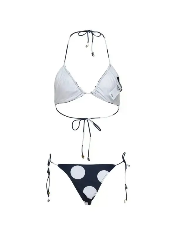 Jacquemus Triangle Polka-dot Bikini Set
