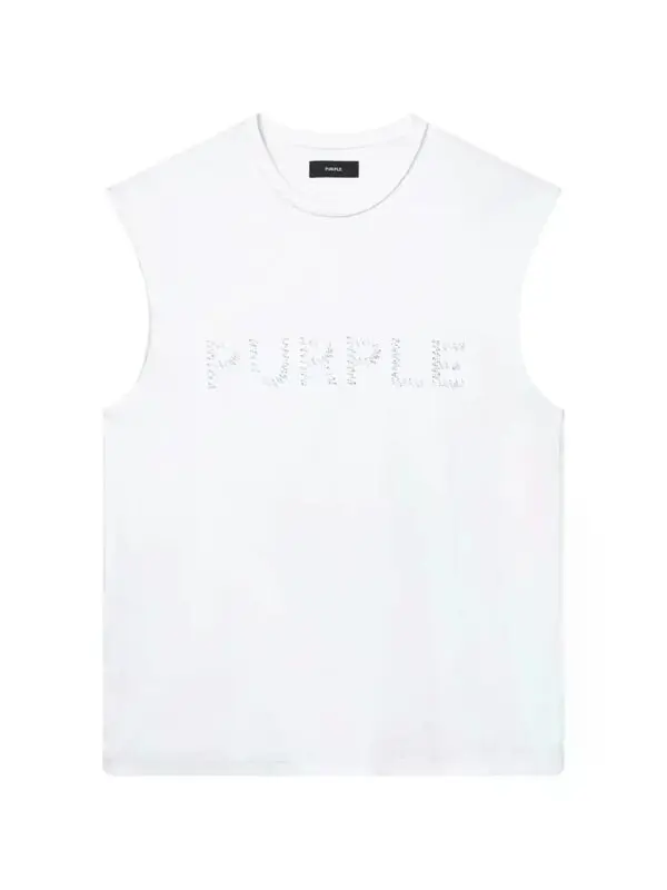 PURPLE BRAND Embellished Vest - White