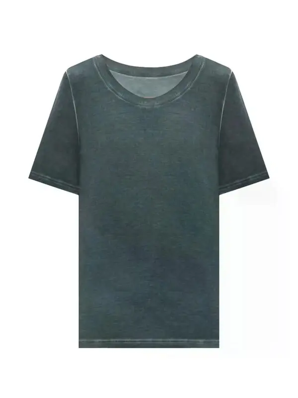 UMA WANG Crew Neck T-shirt With Faded Effect - Blue