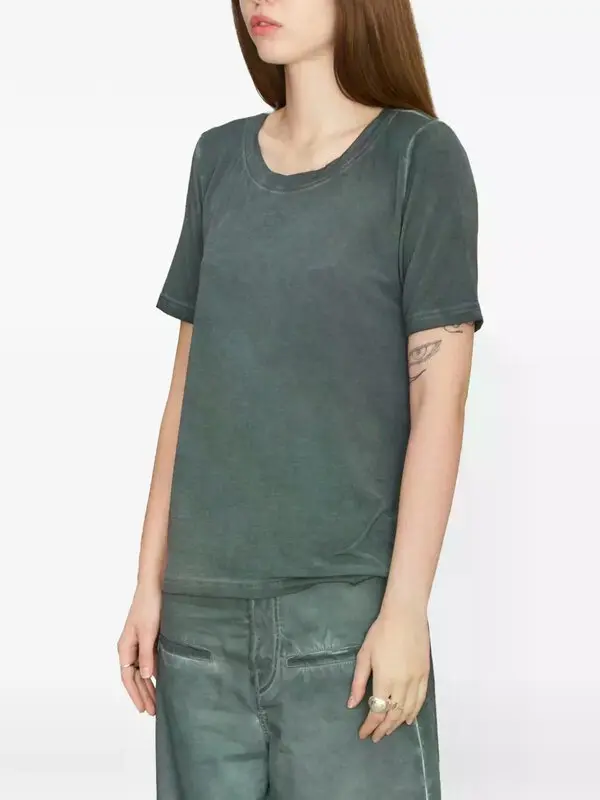 UMA WANG Crew Neck T-shirt With Faded Effect