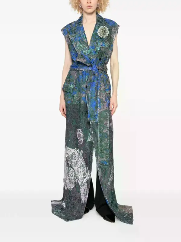 BARBARA BOLOGNA Floral Print Coat - Green