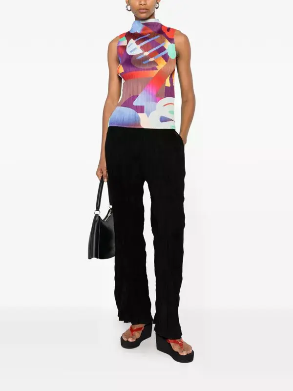 GONGDID DESIGN Crinkled Straight-leg Trousers