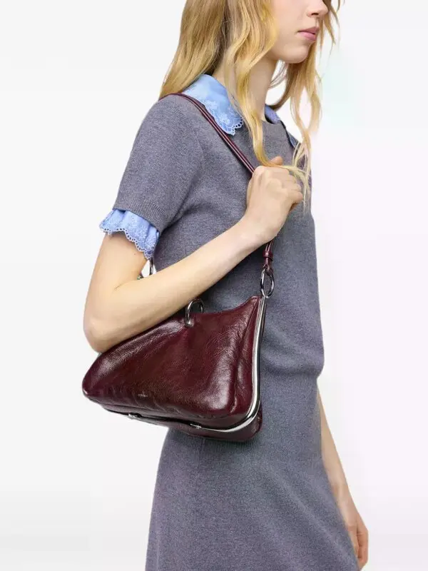 Rabanne Medium Leather Shoulder Bag With Ring Detailing