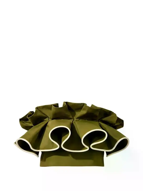 ADRIANA DEGREAS Strapless Ruffled Bandeau Top - Green