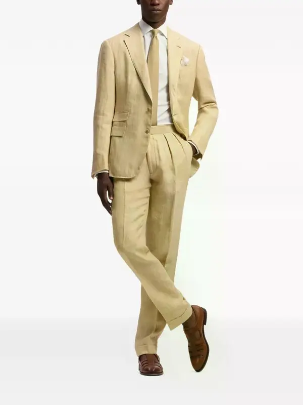 Ralph Lauren Purple Label Kent Hand-tailored Linen Suit Jacket - Neutrals